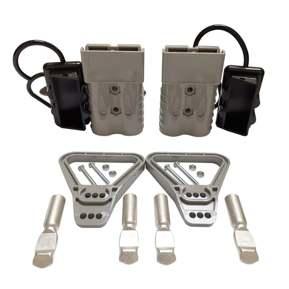 Комплект из 2 шт. 350A 2AWG разъема питания аккумулятора для лебедки ATV серого цвета