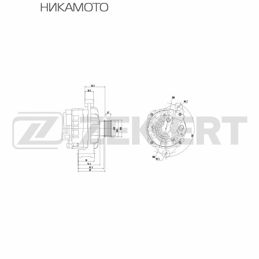 ZEKKERT GE-1052 Генератор Lada Priora (2170_ 2171 2172) 07- Kalina (1117-1119) 04-
