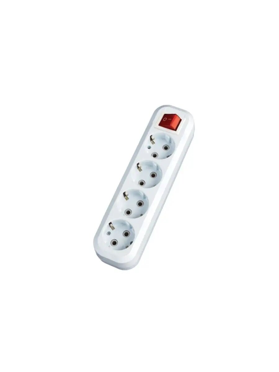 Колодка 4 гнезда с выключателем