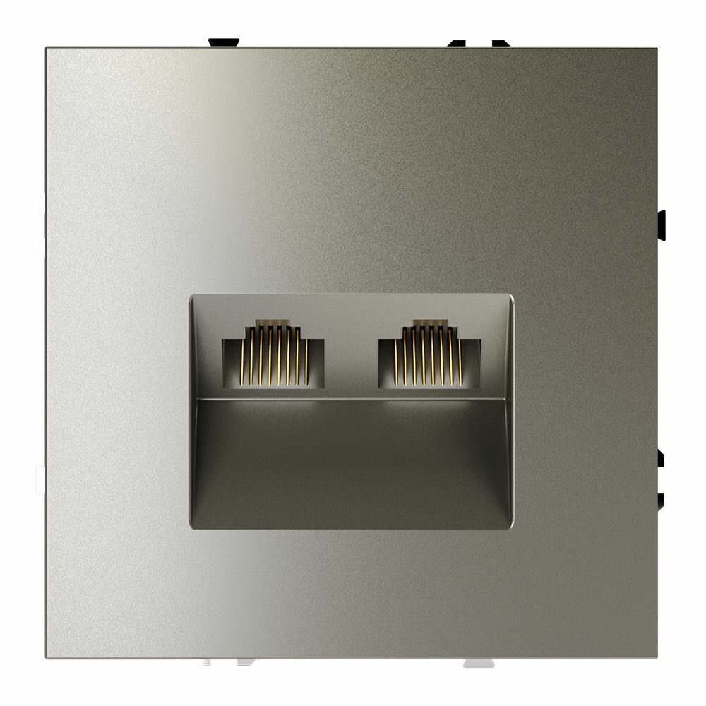 Розетка компьютерная 2-м СП S70 RJ45 + RJ45 кат.6 механизм шелк Voltum VLS060204