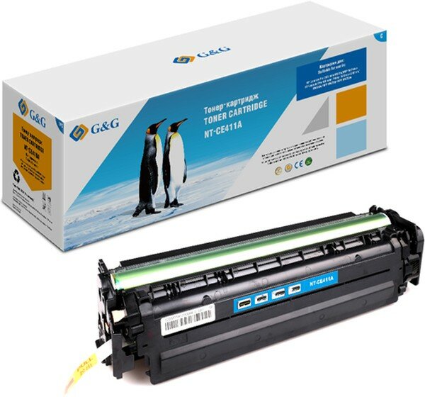 Картридж лазерный G&G голубой, 2600 страниц, для HP LJ Pro 300 color M351a MFP M375nw; Pro 400 color Printer M451nw MFP M475d (GG-CE411A)