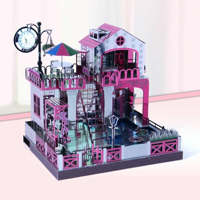 Металлическая сборная модель / музыкальная шкатулка, MicroWorld "Теплый дом", соберите сами, 3D пазл / головоломка конструктор для малышей, подарок для девочки