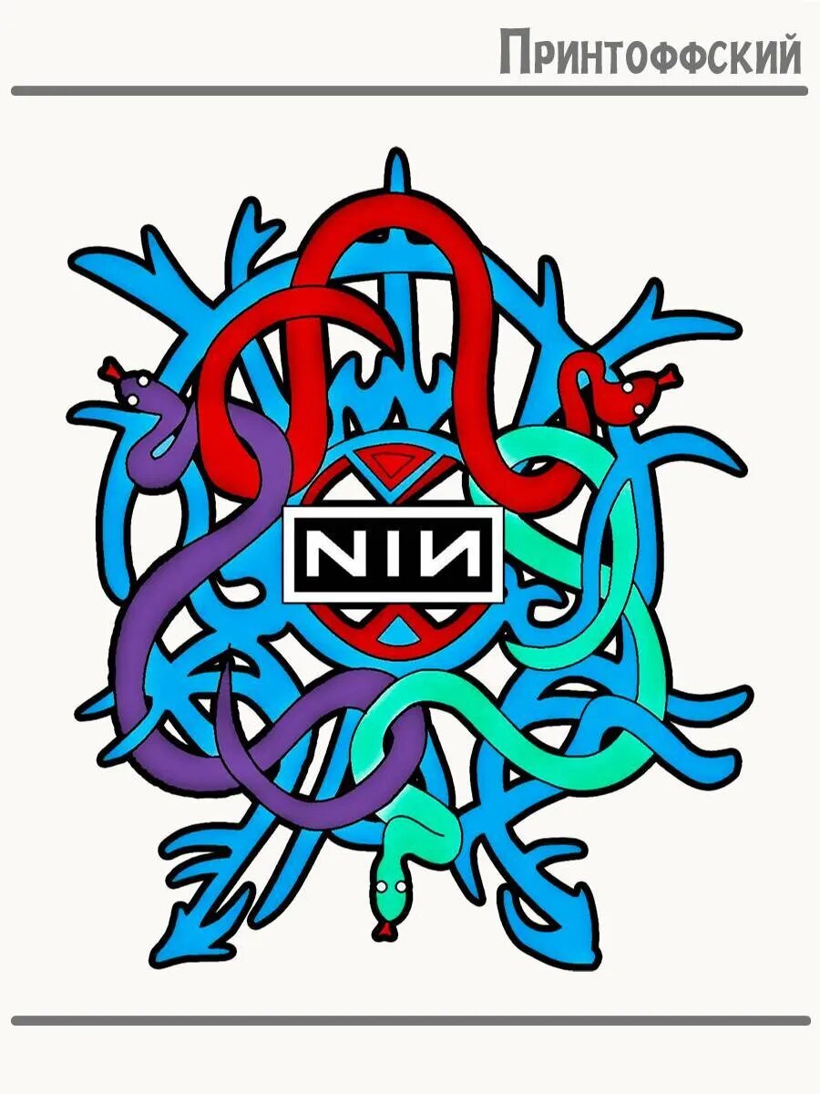 Термонаклейка для одежды и аксессуаров DTF-печать Nine Inch Nails