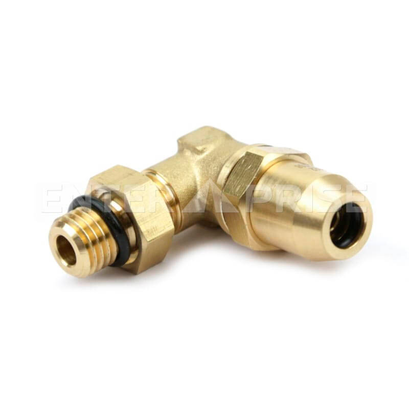 Фитинг угловой М12*1,5 - трубка D=8mm латунь разборный E522M12T08 (Enterprise)