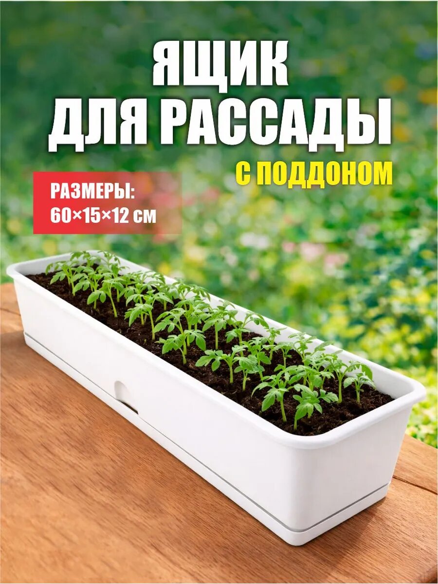 Ящик для рассады для подоконника с поддоном 600*150*120