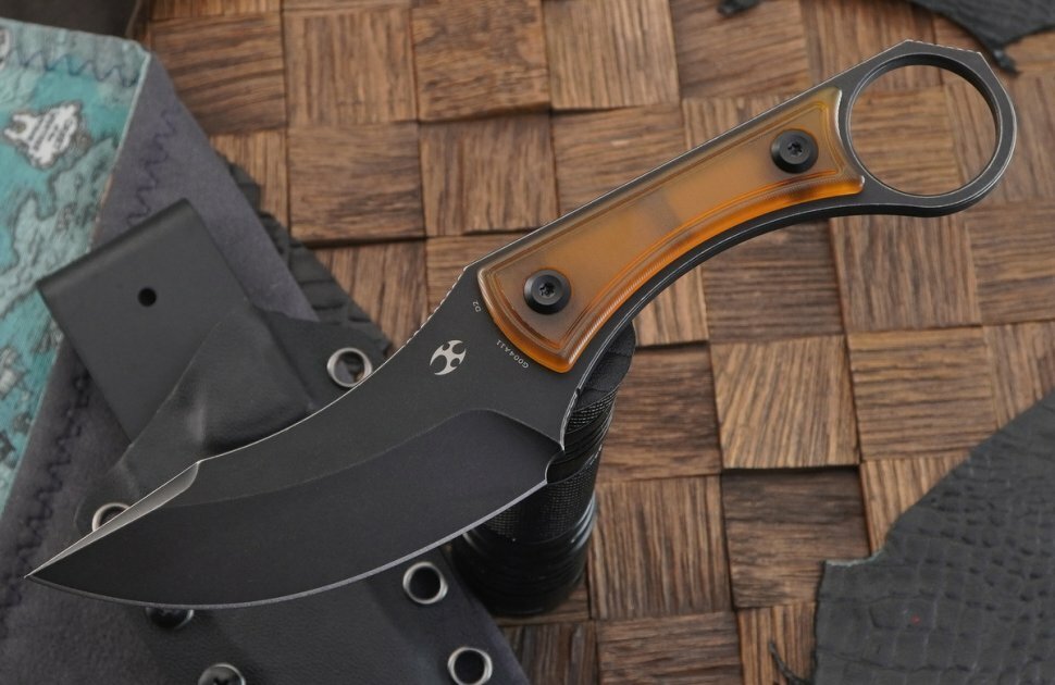 Городской нож Kansept Knives Niko, сталь D2, BW, рукоять amber PEI