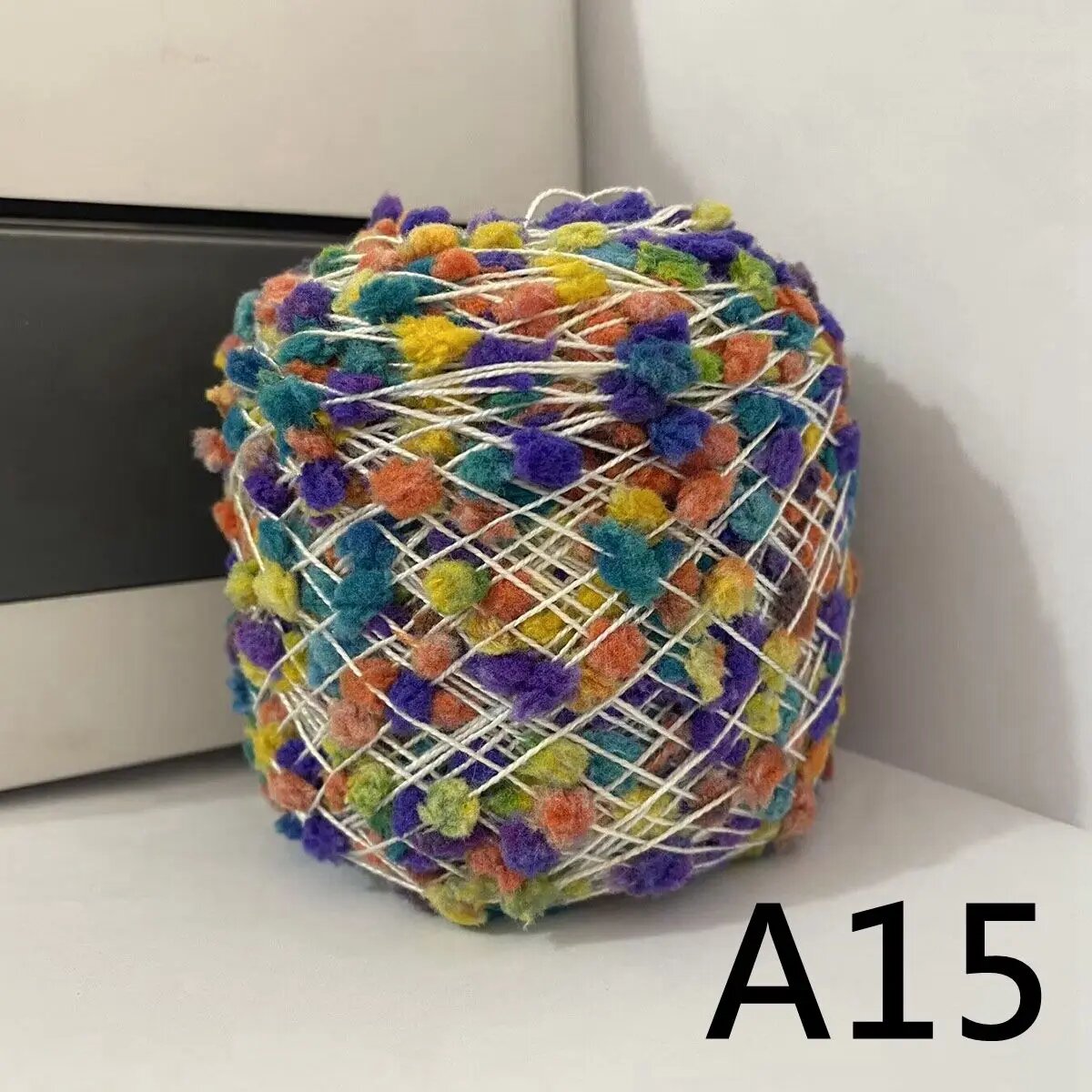 Разноцветная пряжа с узлами A15, 50г