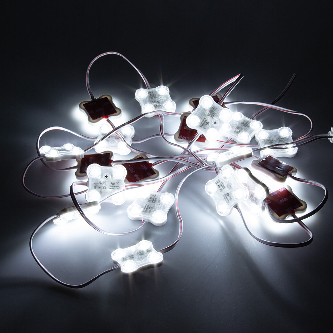 Светодиодный модуль 4led 2835 MOD57 (1.44W, 24VDC, cool white, 170°, led SAMSUNG)