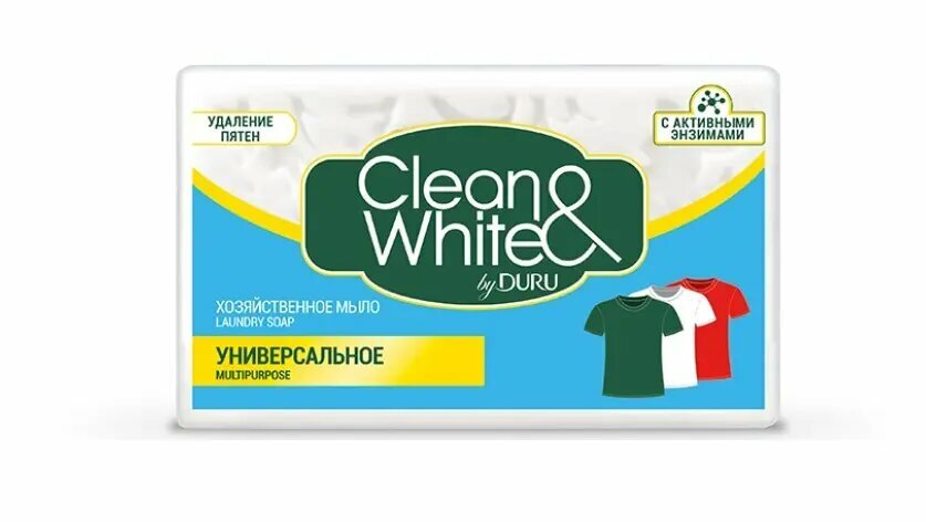 Мыло хозяйственное Duru Clean&White Универсальное, 120г