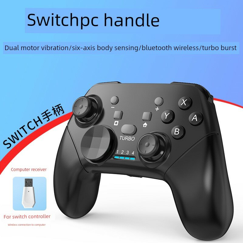 Беспроводной контроллер с ПК-приемником для Nintendo Switch, PC и Steam — Матовый черный