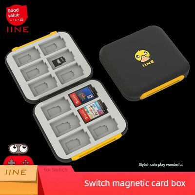 Черный чехол-утка для карт Nintendo Switch, 12-штучное хранение игровых карт