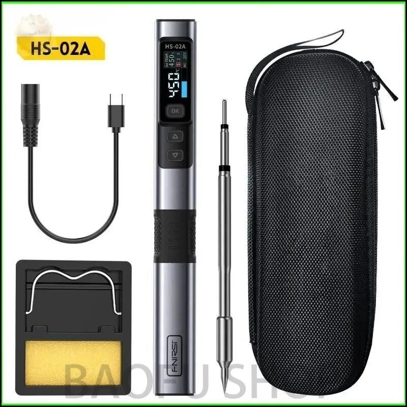 FNIRSI HS-02A Смарт паяльник 100W Цифровой дисплей Набор для пайки PD QC Protocol — фото 1