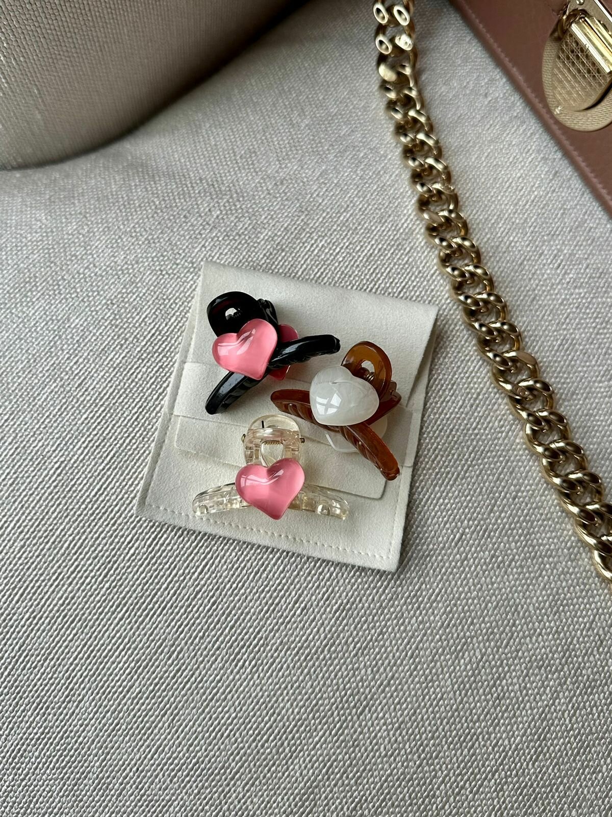 Маленький крабик для волос Tiny Love Pink-Black