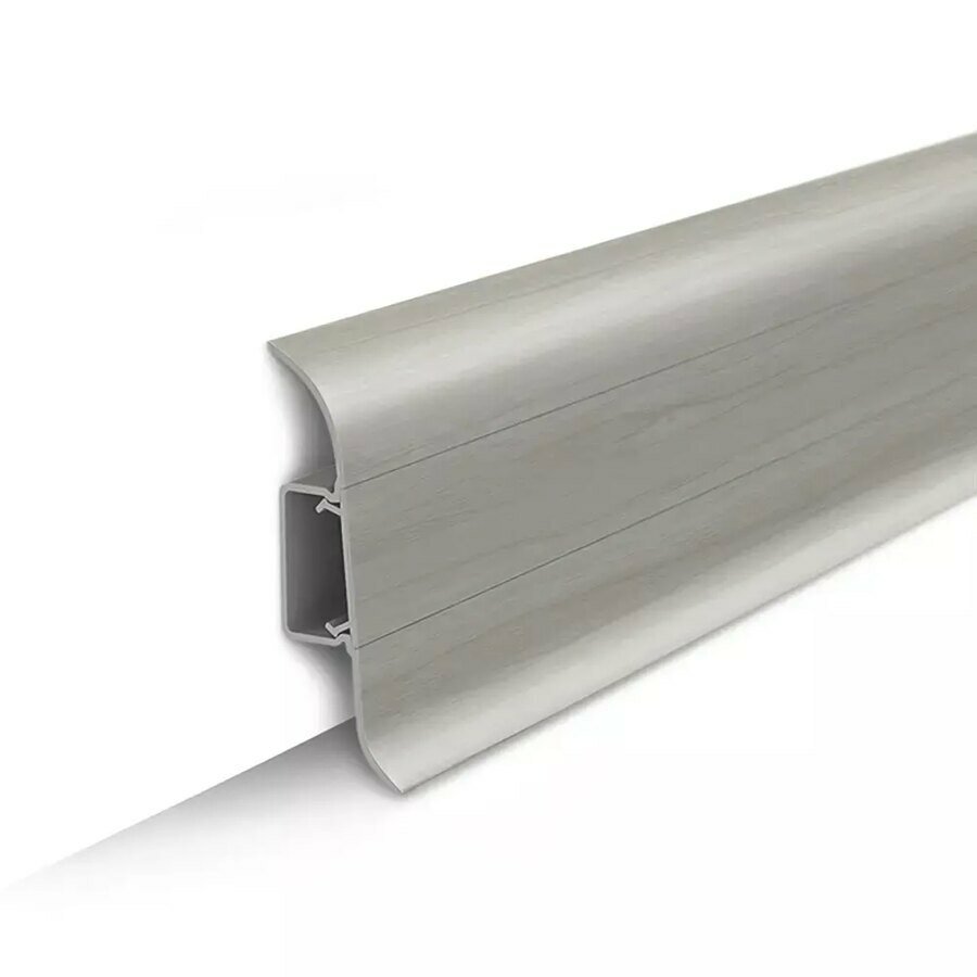 Пластиковый плинтус Идеал Classic 55 мм Клён серый 268, 1 шт.