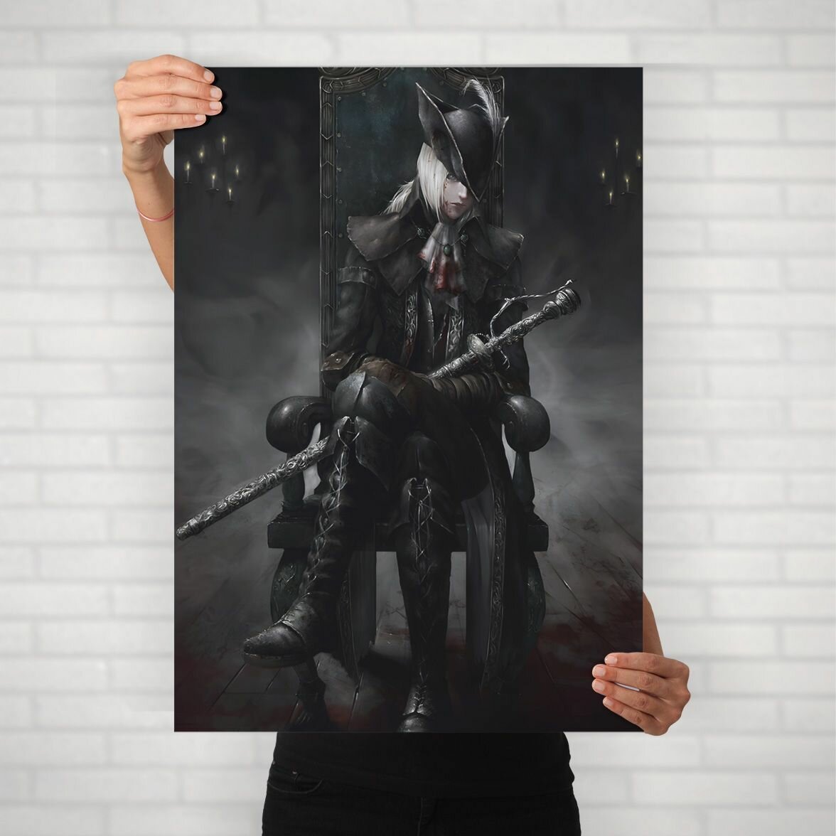 Плакат на стену для интерьера Бладборн (Леди Мария 22) - Постер по игре Bloodborne формата А1 (60x84 см)