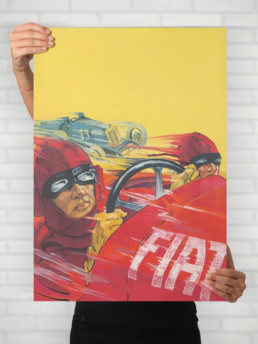 Плакат на стену для интерьера Марки Машин (Фиат - Fiat 2) - Постер по автопроизводителям формата A1 (61x84 см)