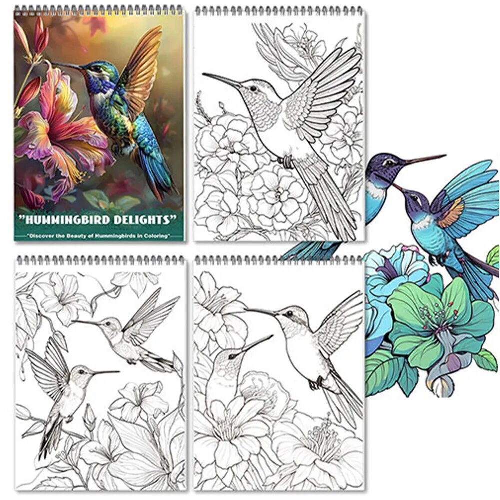 Раскраска для взрослых в комплекте с 24 цветными карандашами, формат А4, 24 страницы, спиральное переплетение