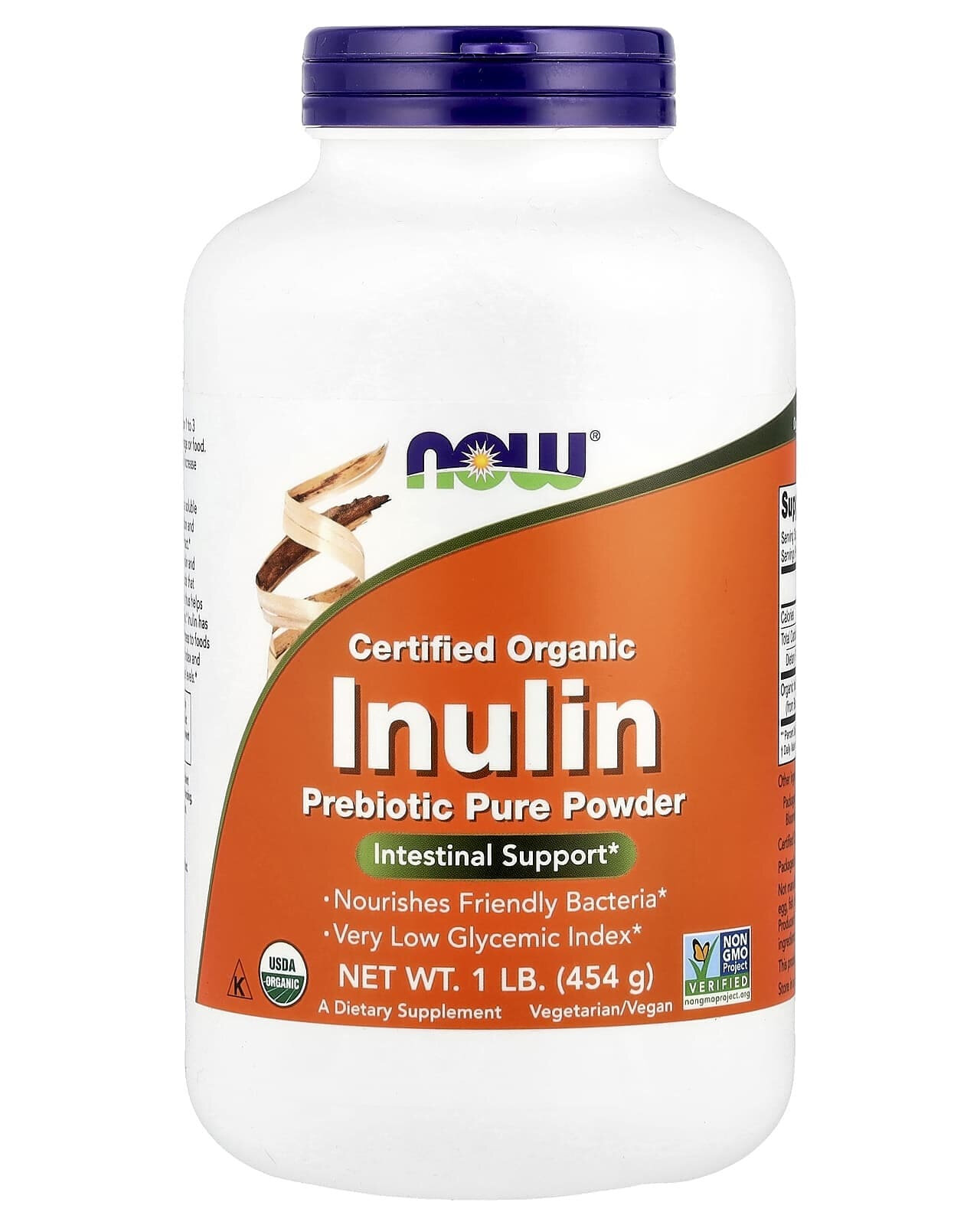NOW Foods Inulin 100% Pure Powder, Инулин 100% Порошок 454 гр