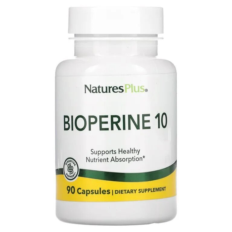Биоперин Natures Plus Bioperine 10 (90 капс.) Поддерживает здоровое усвоение питательных веществ