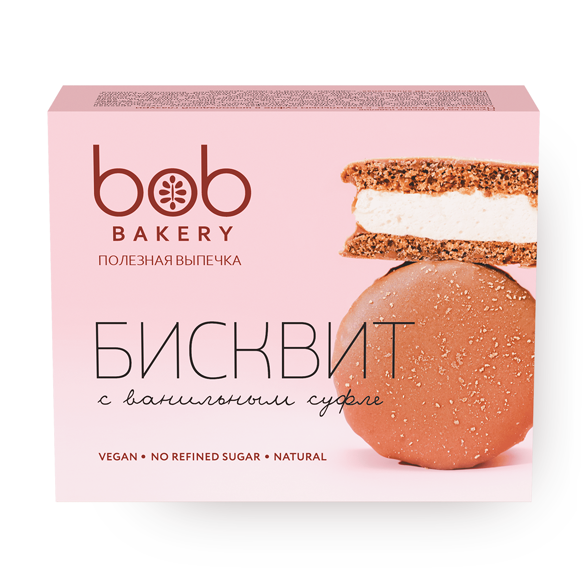 Печенье бисквитное Bob с ванильным суфле в шоколадной глазури