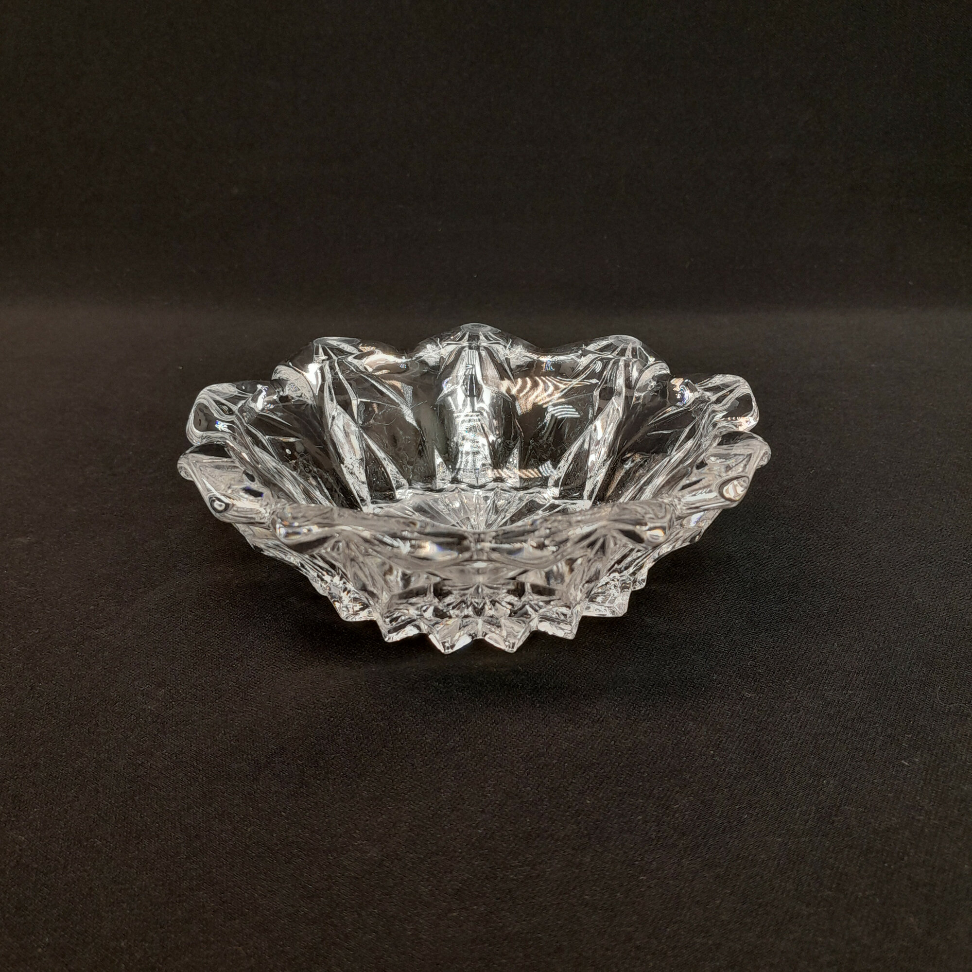 Винтажная ваза конфетница, хрусталь 14 см, СССР