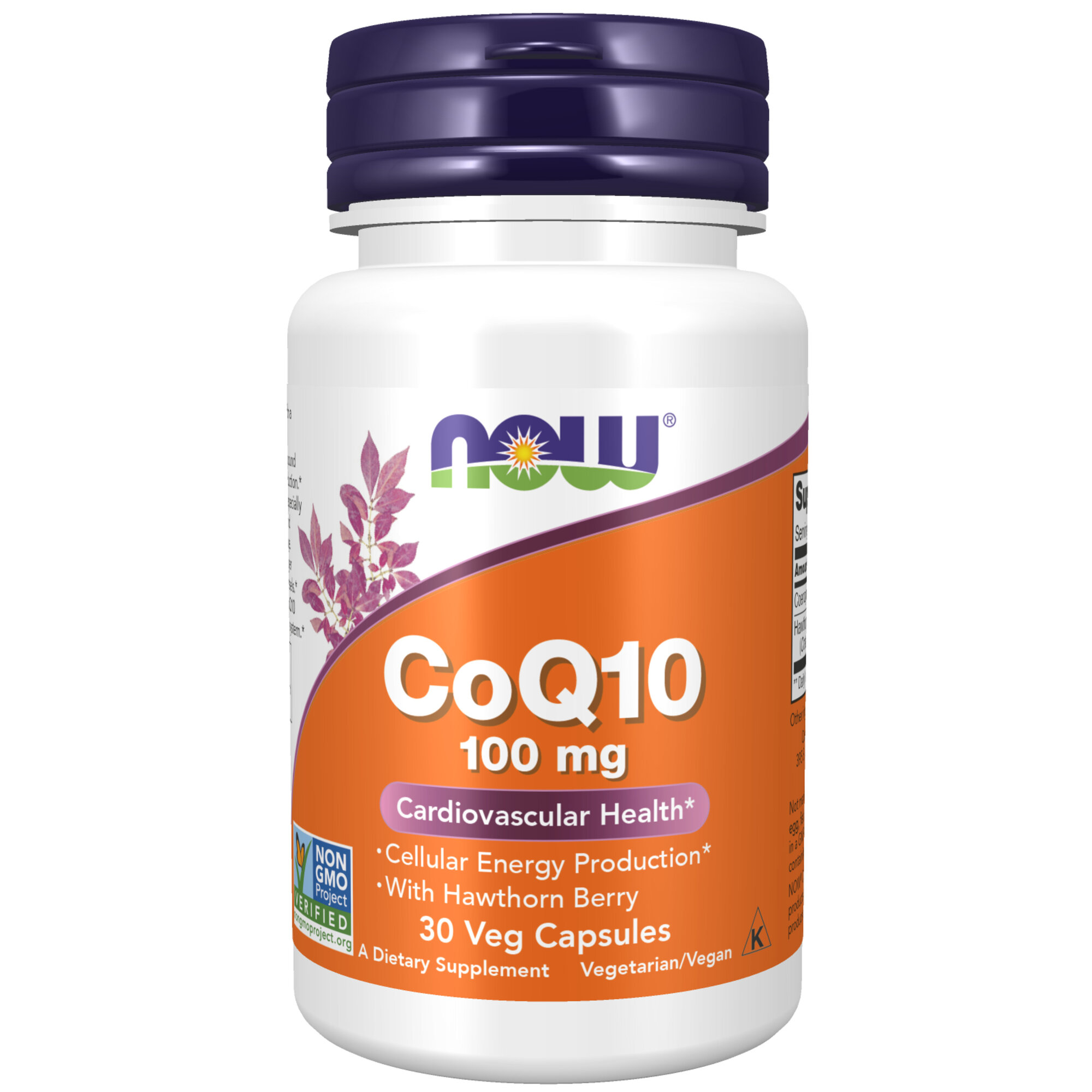 NOW CoQ10 100mg, Коэнзим Q10, 30 капсул, Антиоксидант, для сердца и сосудов, для печени и почек, для кожи