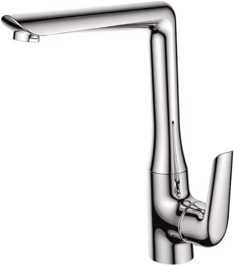 Смеситель для кухни Aquanet Pragmatic AF430-41С с поворотным изливом, хром, глянцевый, однорычажный, латунный, с керамическим картриджем