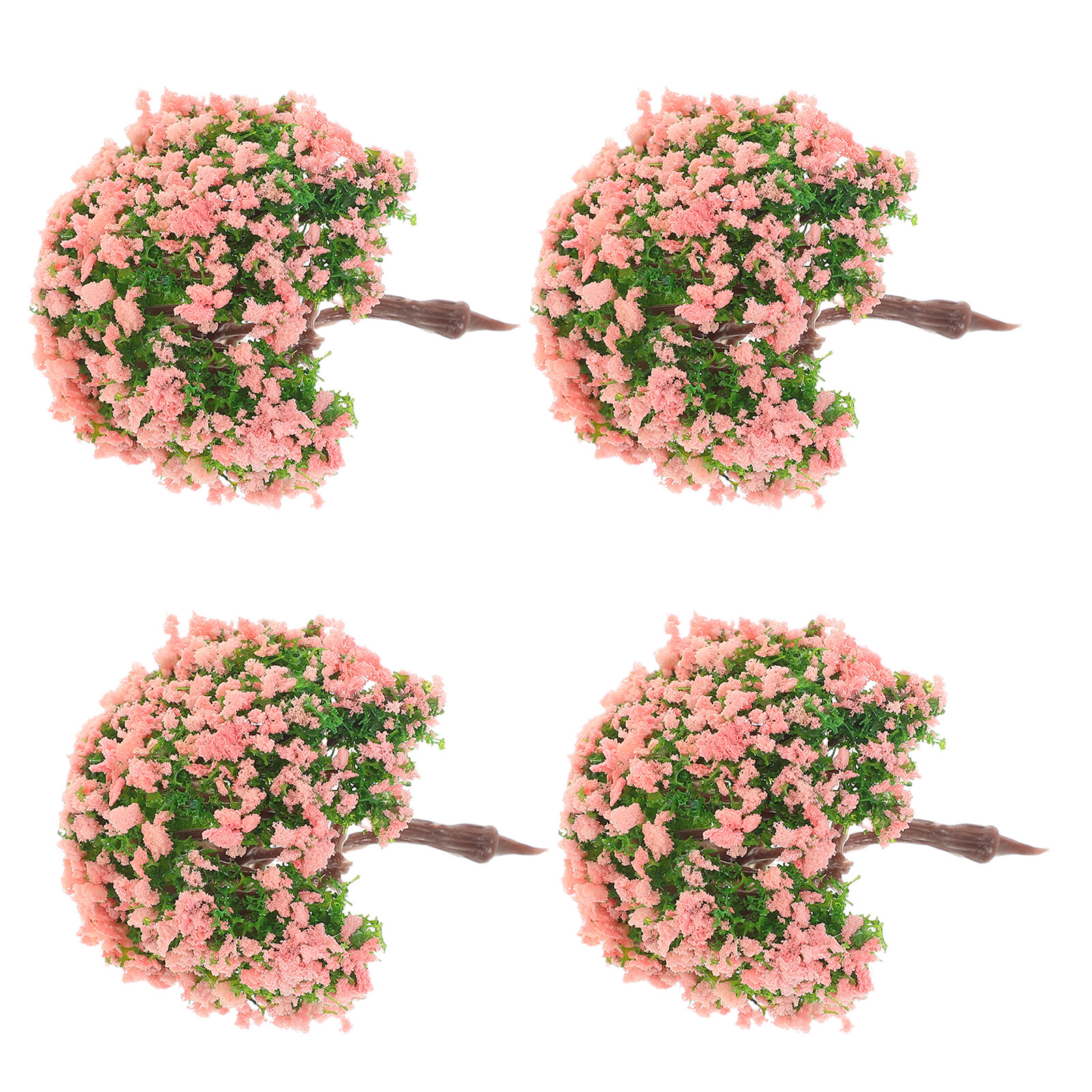 Миниатюрные искусственные деревья для ландшафтного дизайна, искусственные цветы, настольные украшения, суккуленты в горшках, декоративные украшения, миниатюрное дерево счастья (4 штуки)