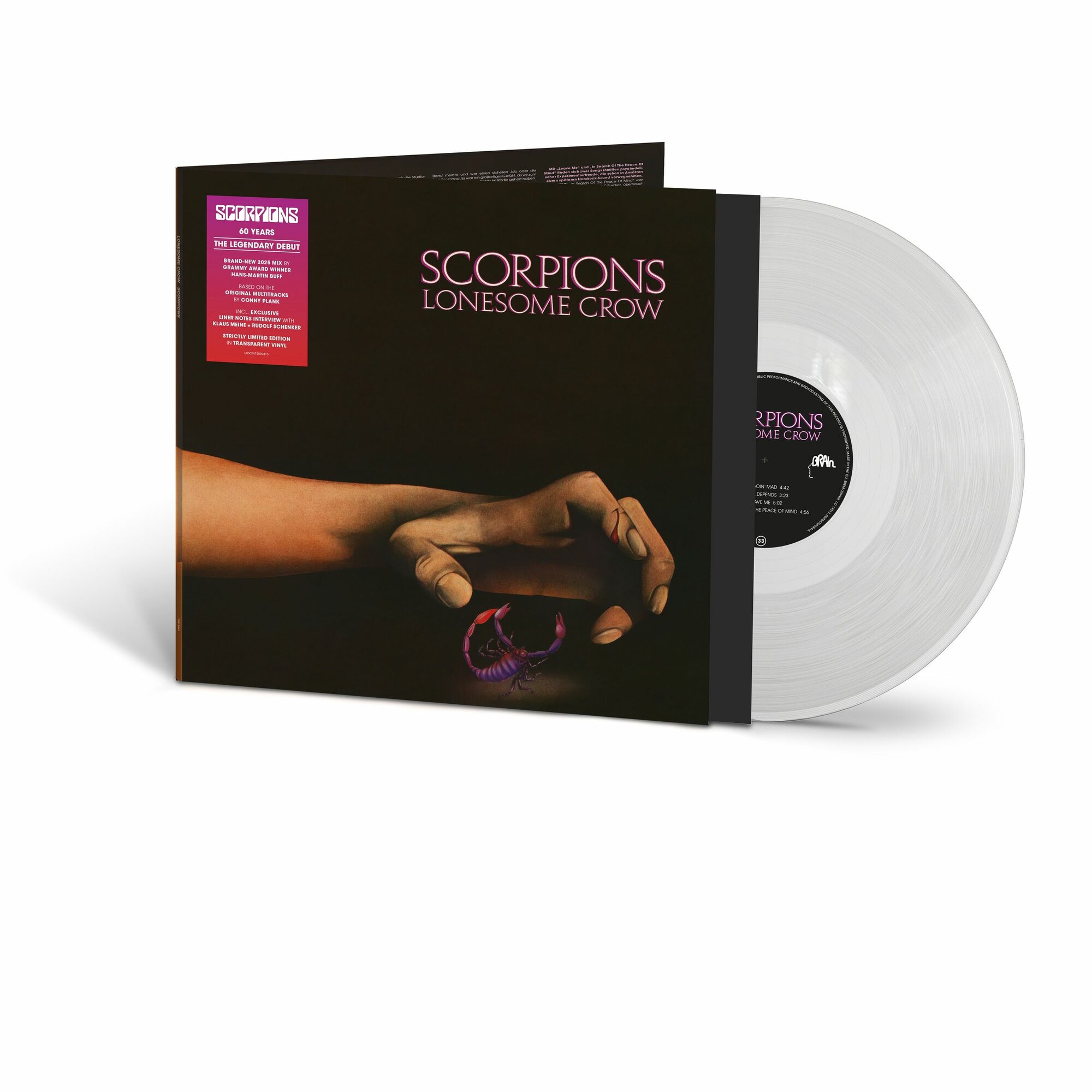 Виниловая пластинка Scorpions - Lonesome Crow (2025 Mix) (180g) (Strictly Limited Edition) (Transparent Vinyl) (LP) (1 LP)