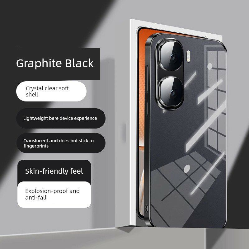 Чехол для телефона iQOO Neo 10 Pro, графитовый черный, полное покрытие объектива, ударопрочный, материал немецкого Bayer
