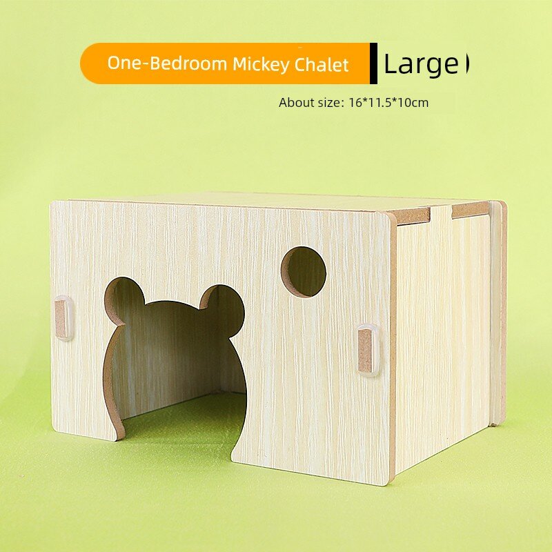 Деревянная игрушка-медведь для хомяка, декоративный домик-гнездо, убежище для золотистого хомяка, декоративные