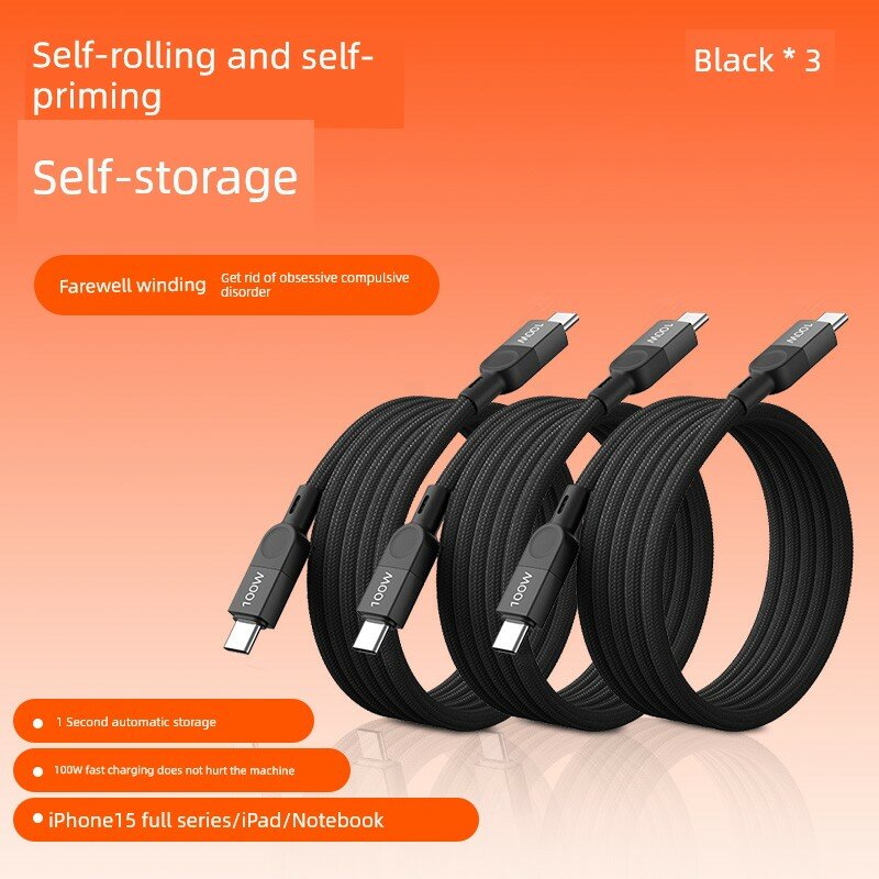 MOMAX 100W магнитный кабель для зарядки семейный комплект - черный, 1 м, USB-C к Lightning, сертифицированная MFi