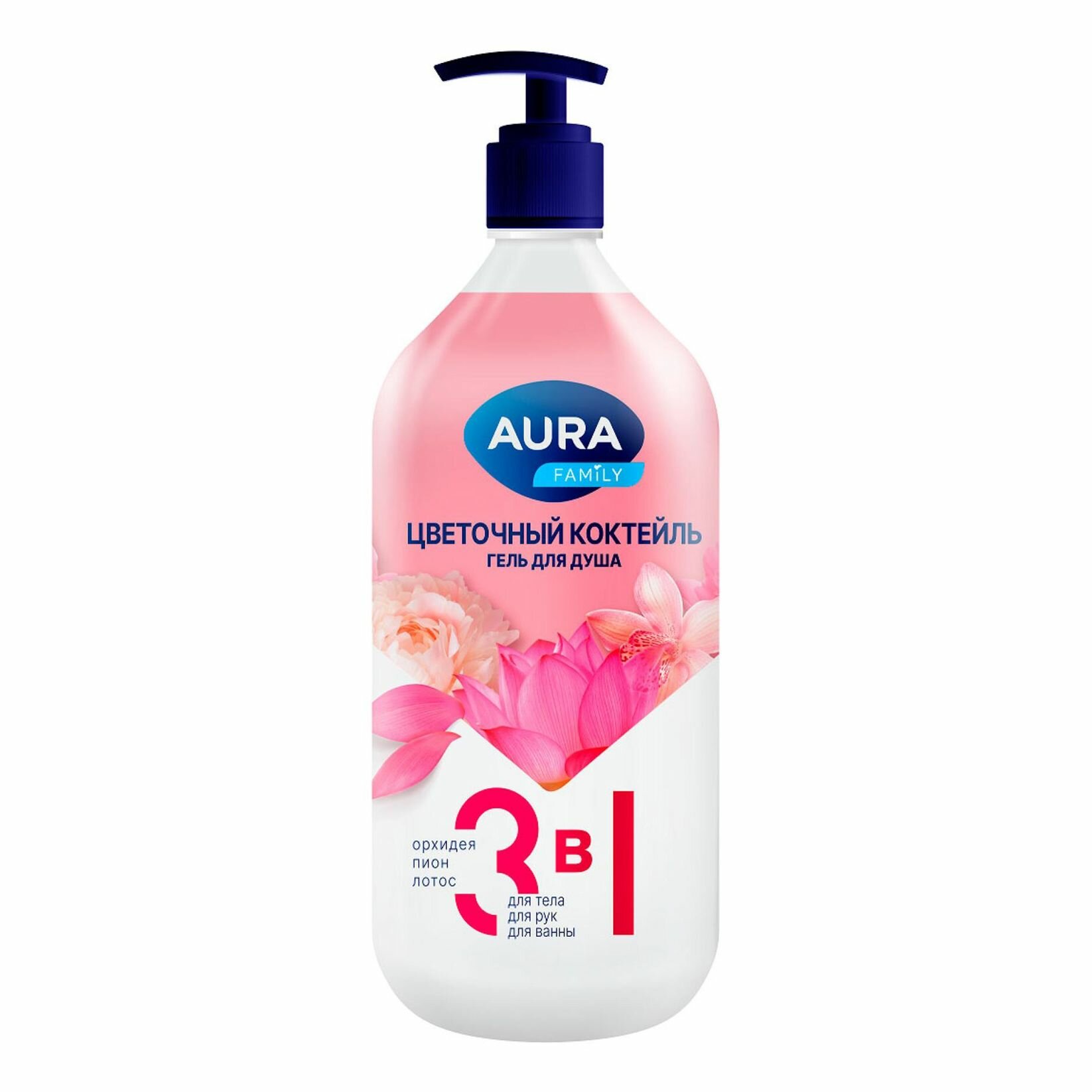 Гель для душа Aura Family Цветочный коктейль 1 л