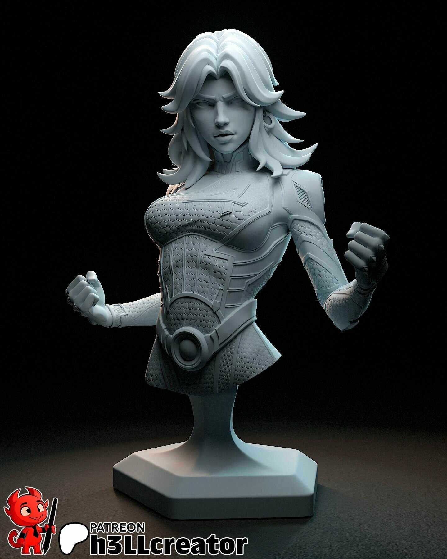 Сборная модель Bust of Invisible Woman (Marvel Rivals), бюст, 88мм для покраски