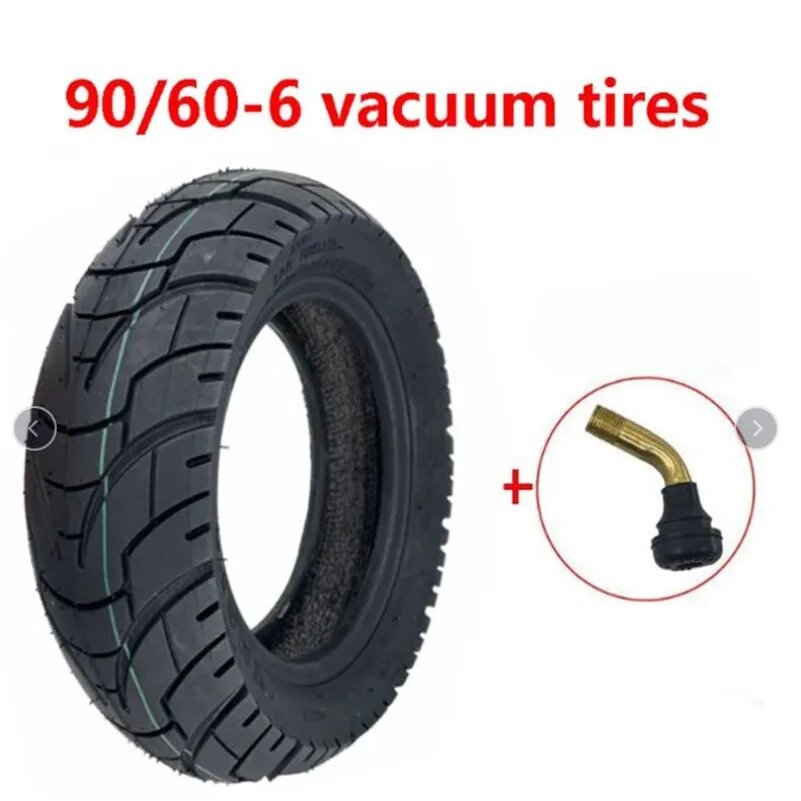 Шина бескамерная 90/60-6 с ниппелем, Tire and Nozzle W