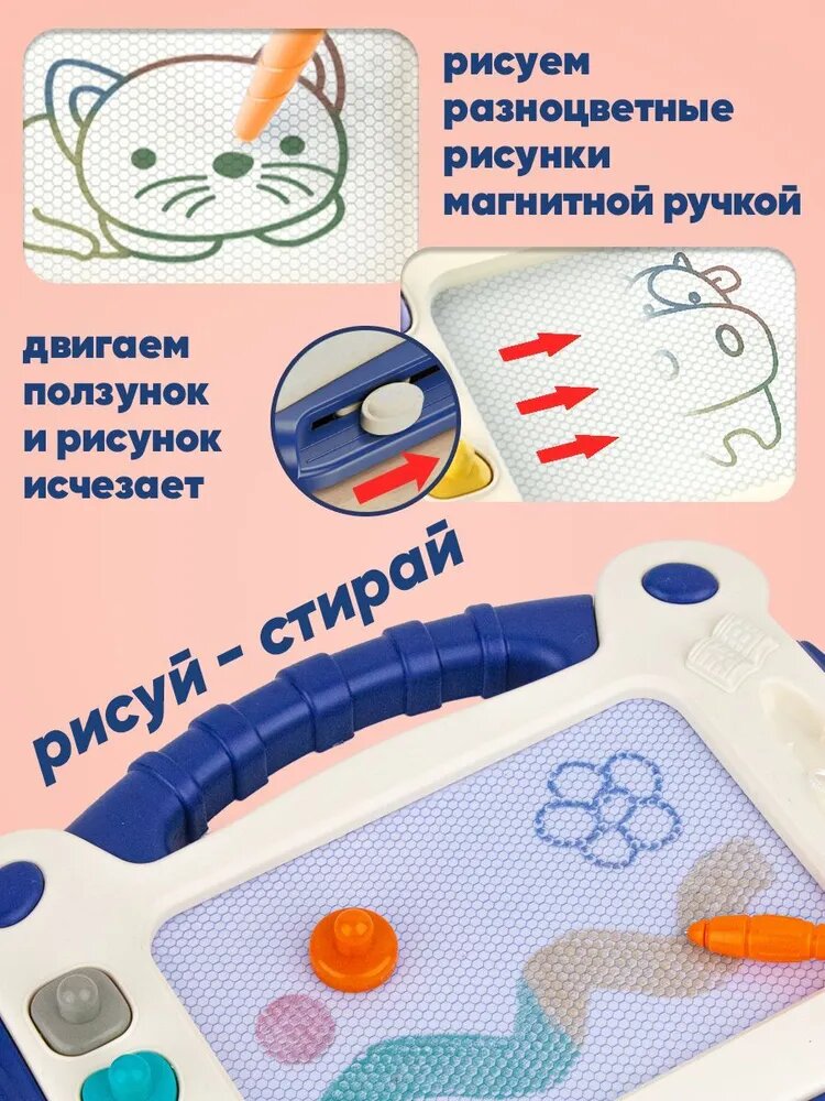 Аксессуары для доски, флипчарта Магнитная доска-планшет Рисуй-стирай 2в1 — фото 1