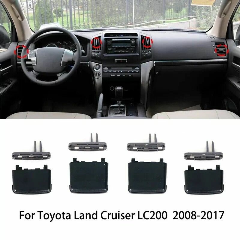 Зажим крепления вентиляционного отверстия кондиционера для Toyota Land Cruiser LC200 FJ200 2008-2017 черный новый