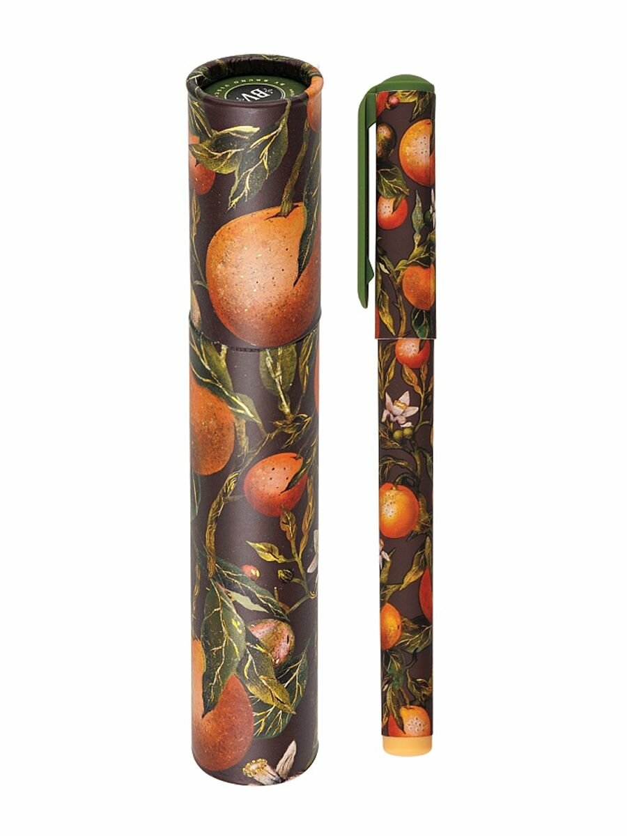 Ручка шариковая Bruno Visconti FLORA. PARADISE. Апельсины, синие чернила, 0.7мм, в тубе