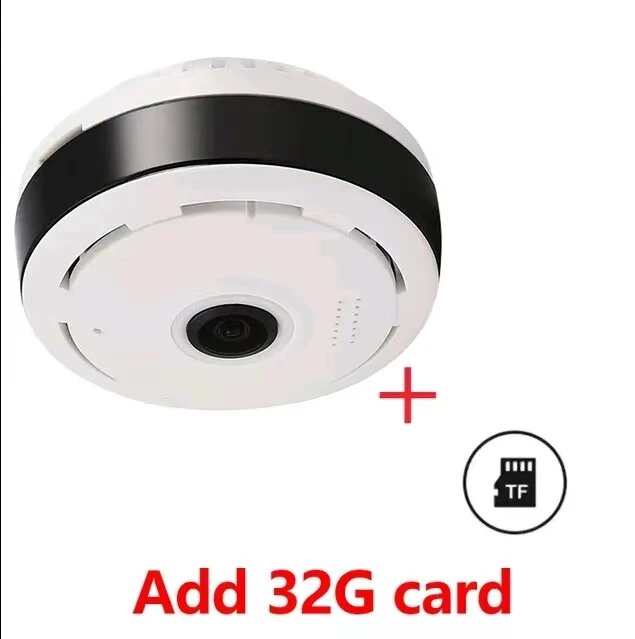 Камера V380 Pro Wifi Panorama 3MP HD веб-камера 360° VR широкопольная рыбацкая камера безопасности ночного видения для домашнего наблюдения за ребенком с картой 32GB