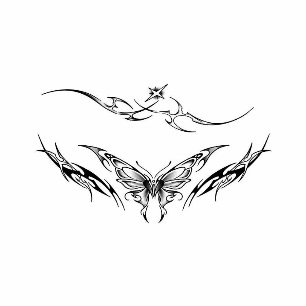 Временные тату-наклейки черные сердце StyleD