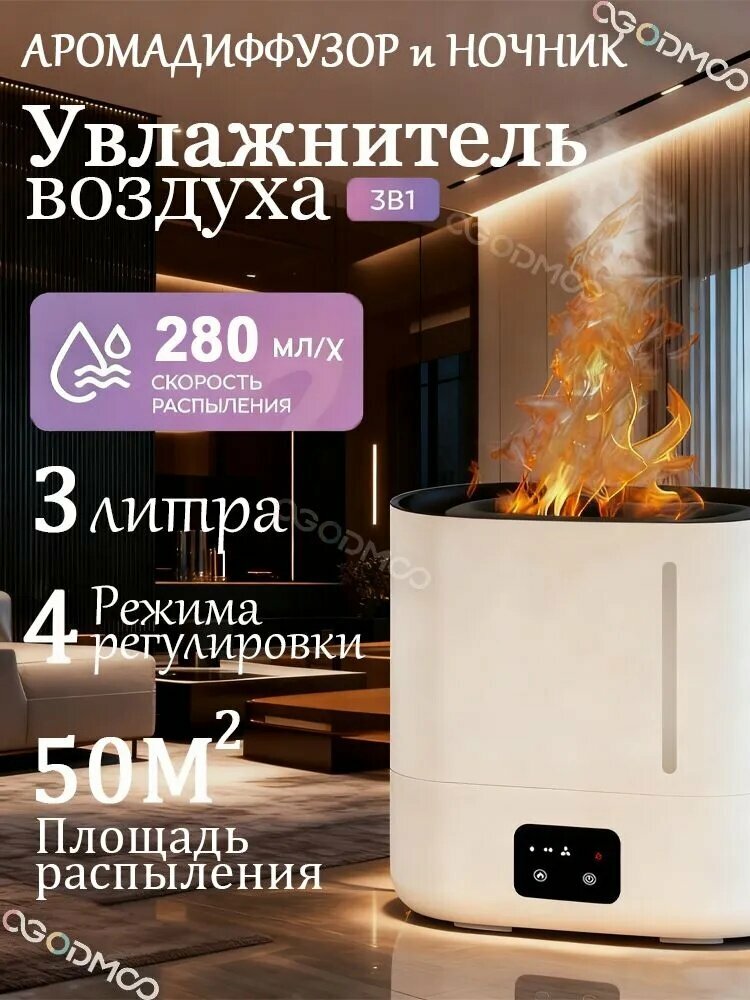 OGODMOO Увлажнитель воздуха 019c310b8769774aa809c05e9d6a90ff, белый