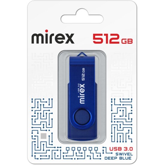 Флэш накопитель Mirex 512 Гб SWIVEL DEEP BLUE USB 3.0 (13600-FM3BS512)