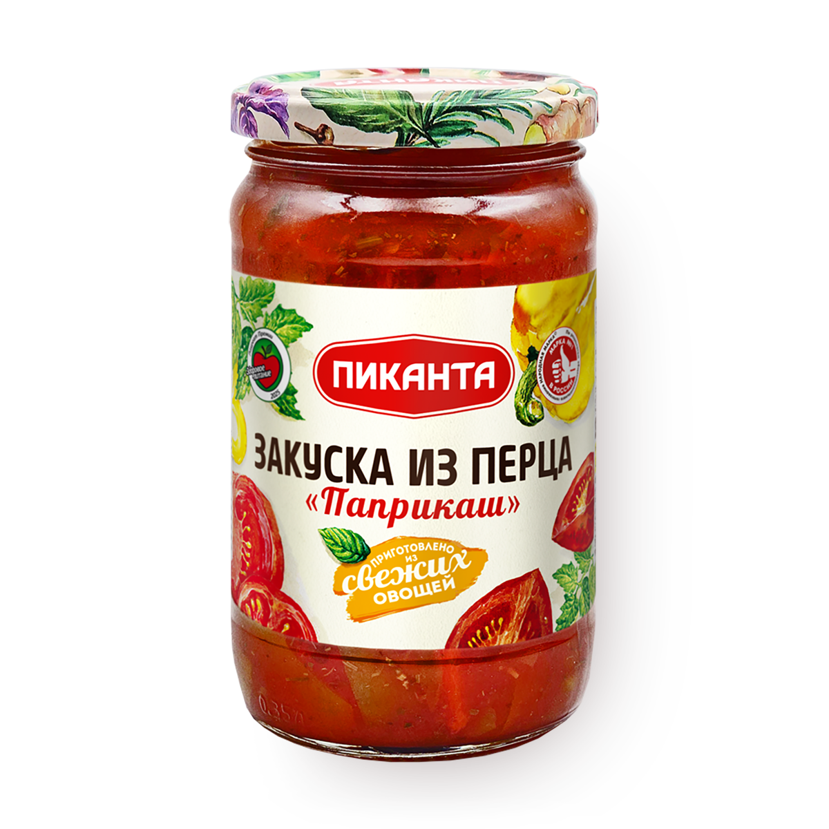 Закуска Пиканта "Паприкаш", перец сладкий, в стеклянной банке, 1 шт