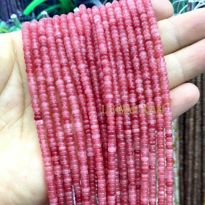 Розовые бусины Родохрозита 2x4 мм, 153-158 шт.