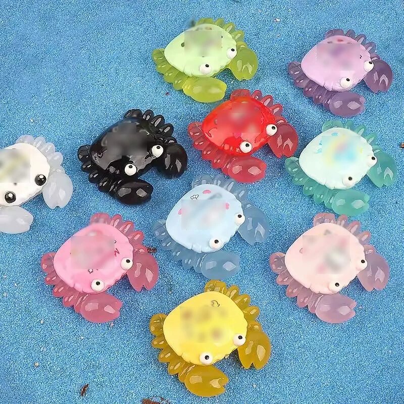 Светящиеся в темноте милые фигурки крабов Sanrio для творчества, мини-игрушки для развивающих игр, призы для детского