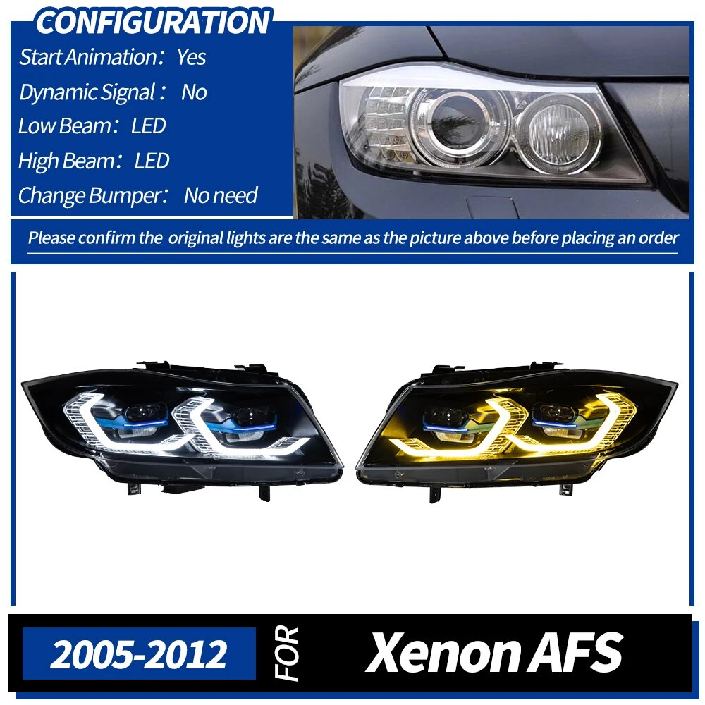 Фары для BMW E90 3 серии LED-фары 2005-2012 318I 320I 325I фары Drl проекторное линза автомобильные