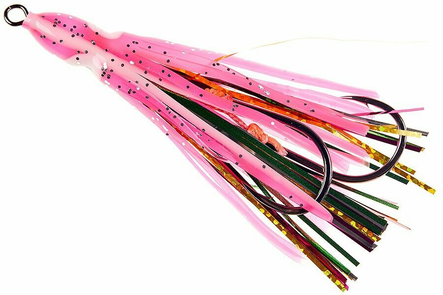 Higashi Крючки с октопусом Double assist hook DOHF70 #12, #Pink glow strip