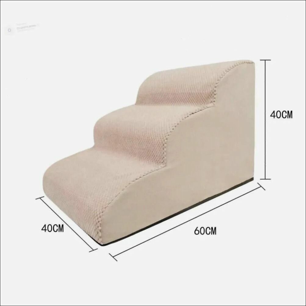 Лестница для собак BEDFORPET, прикроватная, мягкая, 3 ступеньки, съемная, 60 см x 40 см x 40 см