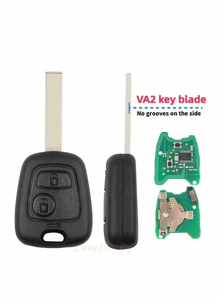 Ключ зажигания с транспондером ID46, батареей и 433MHz — для Citroen C1/C2/C3/C4/C5/C6/C8, Peugeot 107/207/307/407/408, Toyota Aygo