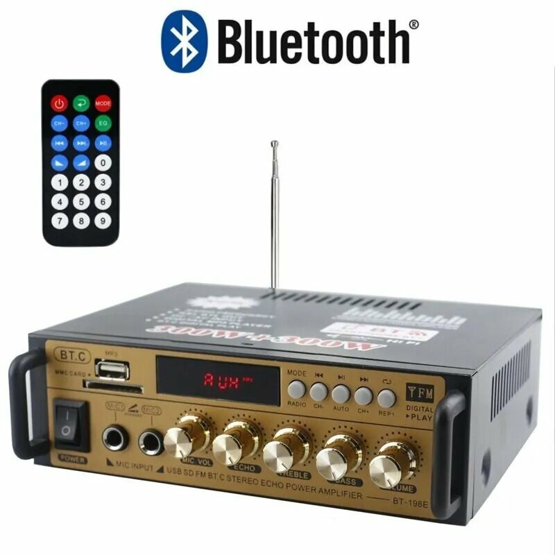 BT-198A/BT-198E Многофункциональный аудиоплеер Bluetooth 300 Вт + 300 Вт